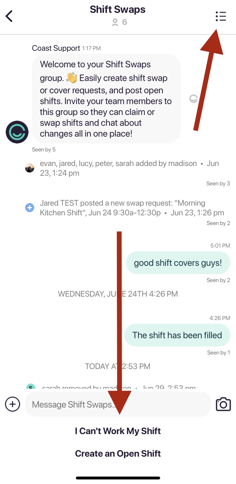How to create a shift swap – Coast App Help Center